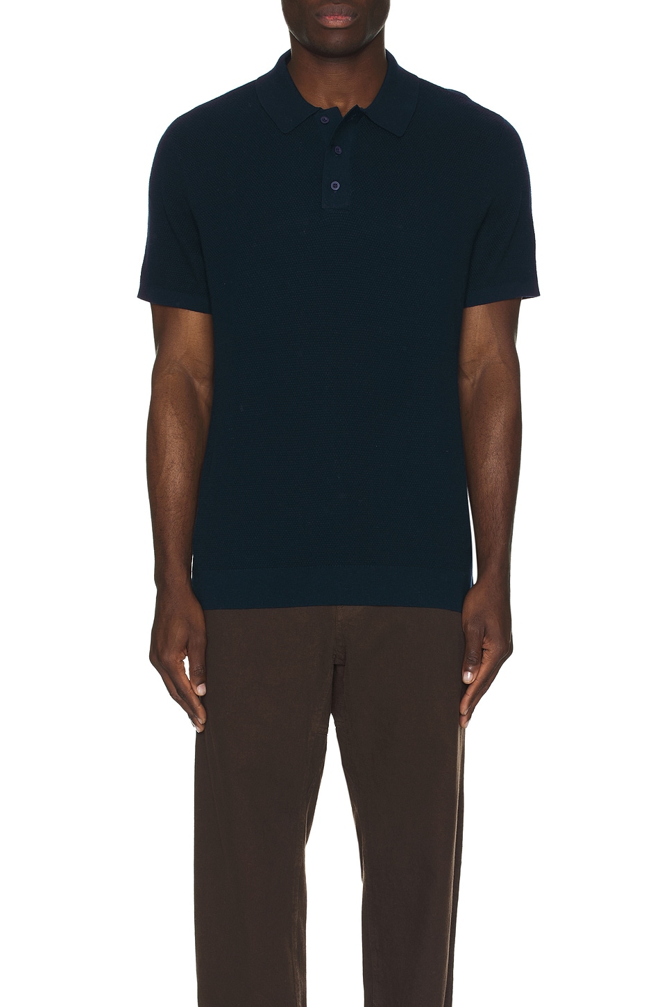 ONIA onia cotton textured knit polo in blue